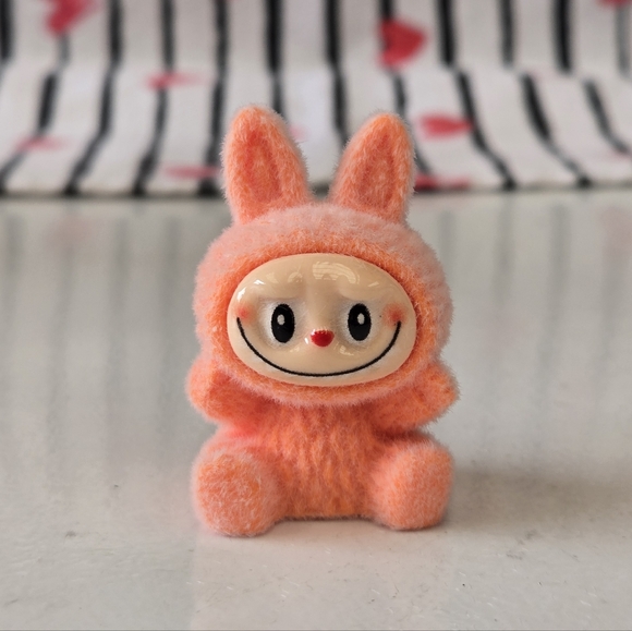 Accents | Orange Fuzzy Mini Labubu Figurine | Poshmark